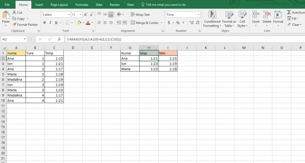 EXCEL-Functii statistice-Functia MAX | Cursuri Excel