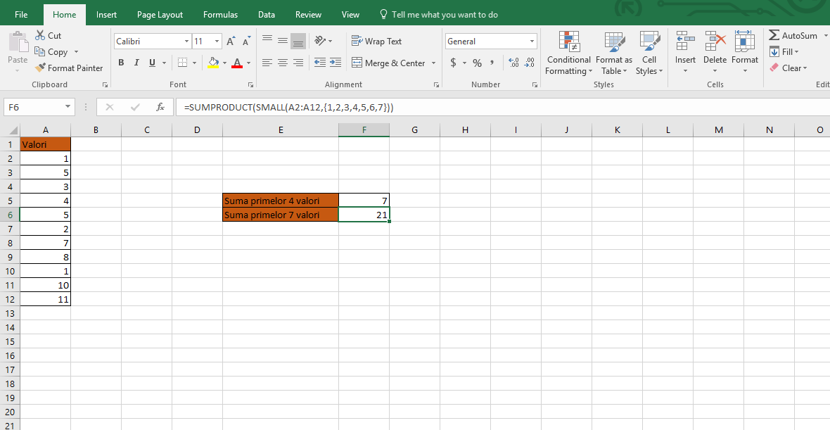 Excel-Functii statistice-SMALL | Cursuri Excel